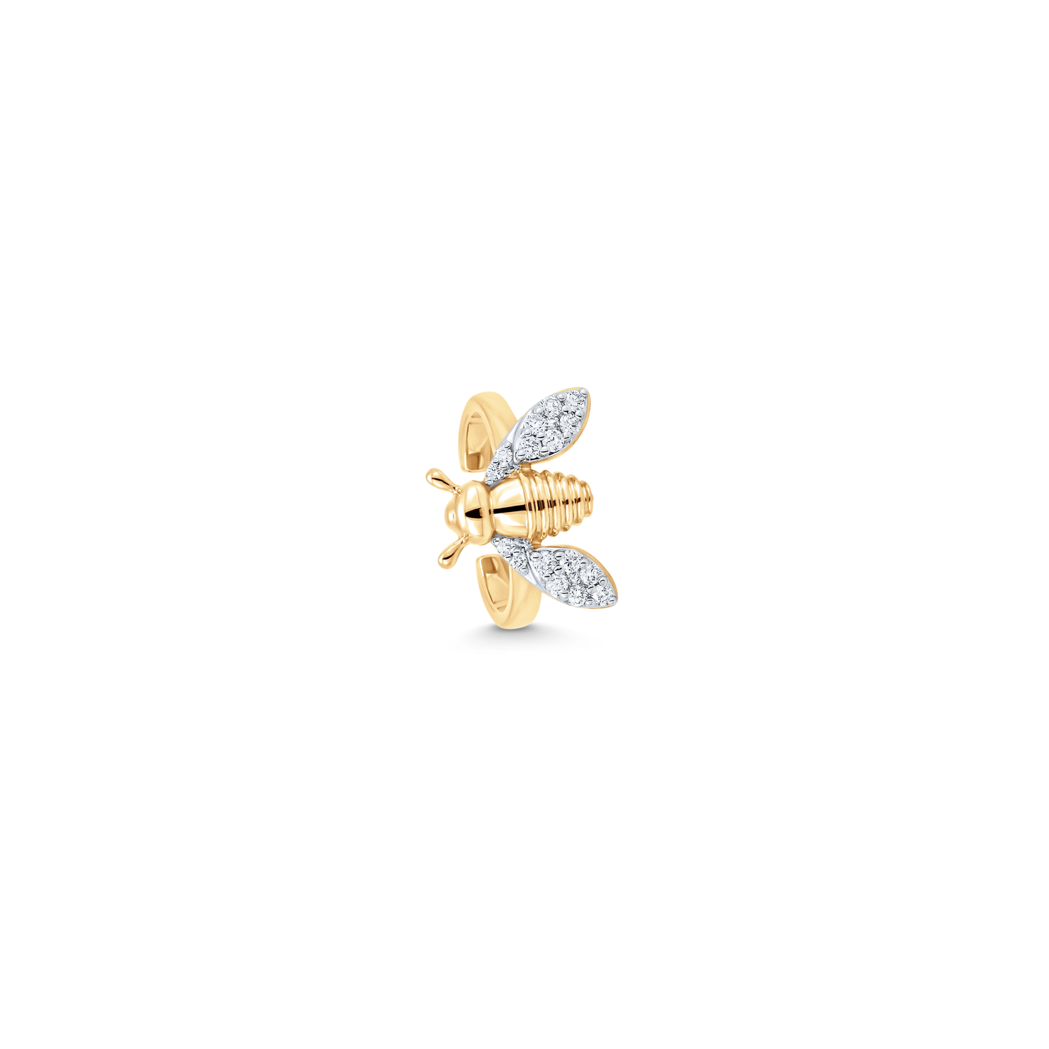 Queen Bee Gold and Diamond Ear Cuff