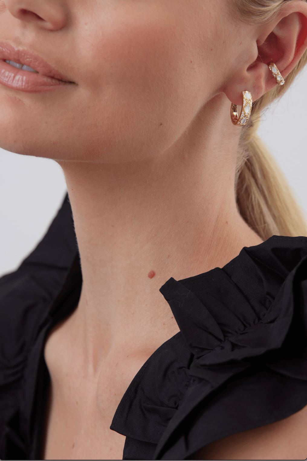 Lucia Gold Mother of Pearl Ear Cuff | Designer Fine Jewelry by Sara ...